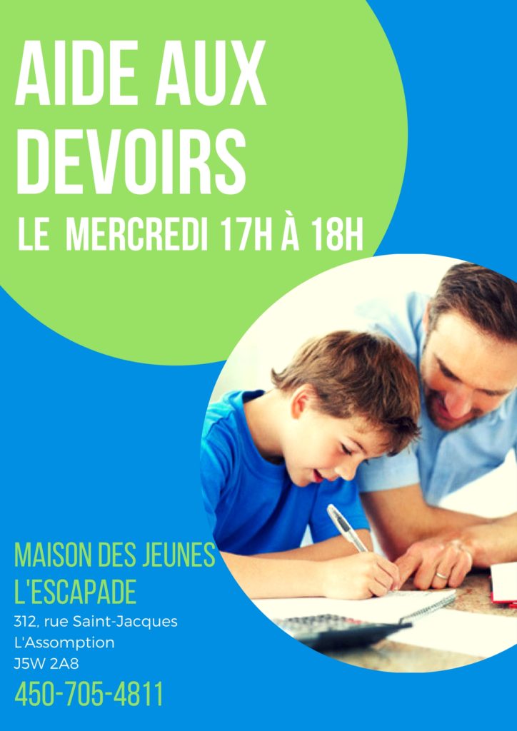 Aide aux devoirs mercredi - Maison des jeunes de l'Assomption